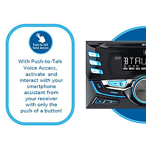 JENSEN MPR420 7 Character LCD Double DIN Car Stereo Receiver | Push to Talk Assistant | Bluetooth Hands Free Calling & Music Streaming | AM/FM Radio | USB Playback & Charging | Not a CD player