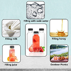 3 Pcs 17 Oz Plastic Juice Bottles Empty Clear Containers with Tamper Proof Lids for Juice, Milk and Other Beverage