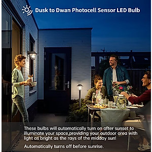 GEPLAD 6 Pack Dusk to Dawn Light Bulbs Outdoor, Sensor A19 LED Light Bulb, Auto on/Off Photocell Automatic for Outdoor Lighting, 5000K Daylight,1,100 Lumens