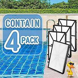POOL BETTER 9991432-R4 Ultra Fine Cartridge Filter Panels,4 Pack Robotic Pool Cleaner Filter for Dolphin M400, M500, Nautilus CC Plus, Black and White