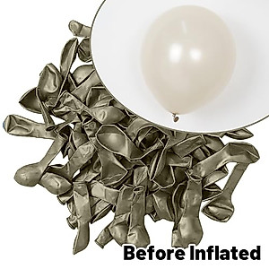 Pearl White Sand Balloons 12 Inch, 60 PCS Beige Cream Off White Pearl Balloons, Boho Neutral Nude Tan Latex Helium Party Balloon for Garland Birthday Wedding Baby Shower Anniversary Party Decorations