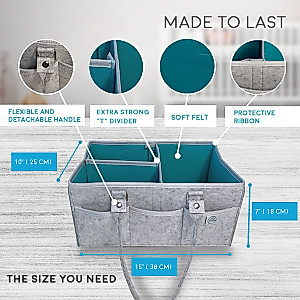 Mauna Baby Diaper Caddy Organizer: Portable Holder Bag for Changing Table and Car, Nursery Essentials Storage Bins