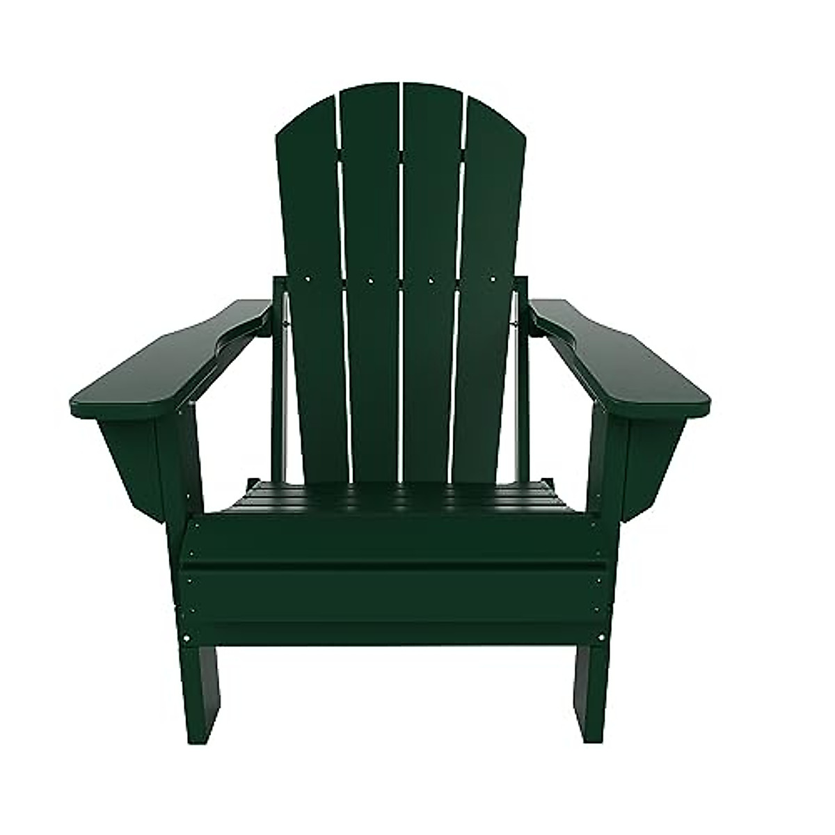 WO Home Furniture Adirondack Chair Lounger Outdoor Folding for Fire Pit, Beach, Balcony, Backyard, Lawn, Patio, Pool, Deck, Garden (Dark Green)