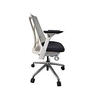 OFFICE LOGIX SHOP Нeгmaп Μilleг Sayl Chair (Open Box) (White w/Lumbar Chrome Base)