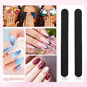 Sularpek Nail File, 12 PCS Emery Board, 100/180 Grit Double Sides Fingernail Files, Professional Emery Boards for Natural, Gel & Acrylic Nails（Black）