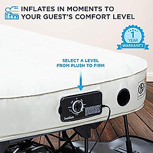 Ivation EZ-Bed (Full Size) Air Mattress with Frame & Rolling Case, Self Inflatable, Blow Up Bed Auto Shut-Off, Comfortable Surface AirBed, Best for Guest, Travel, Vacation, Camping