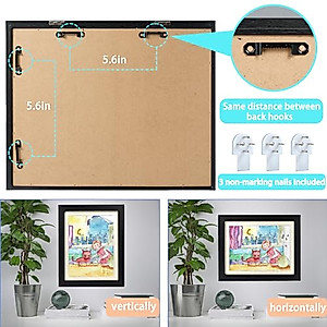LOMILD 2-Pack Kids Artwork Frames Changeable, 8.5x11 Kids Art Frames in Balck, Front Opening with Acrylic Sheet, Great for Children Art Projects, Art Display Storage, Holds 50 PCS Pictures