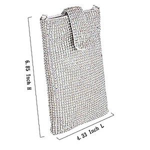 Evening Handbags Clutch Purses for Women Crystal Rhinestone Small Crossbody Bag Cell Phone Purse Wallet in ABcolour