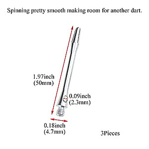 Yadaland Spinster Aluminum Dart Shaft Silver Smooth Spin Flow Accurate Shot Tip Hold Tight Forward Balance Make Room for Another Dart Avoid Bounce and Flight Damage Improve Game 3PCS