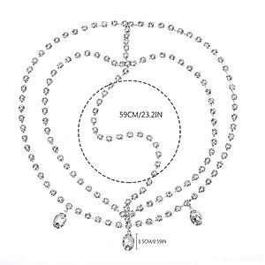 Yalice Layered Head Chain Rhinestone Head Jewelry Sparkly Bridal Headpieces Sparkle Crystal Headbands Wedding Prom Hair Jewelry for Women and Girls (Silver)