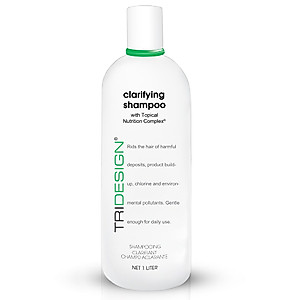 TRI Design Clarifying Shampoo – Designed to Removes Build Up for All Hair Types – Clarifying Shampoo for Curly, Fine, and Color Treated Hair – Purifying for Hard Water and Chlorine – 34 Oz