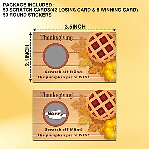 Thanksgiving Scratch Off Games, Thanksgiving Scratch Off Game Cards For Baby Shower, Bridal Shower, Fall Festival Raffle Lottery Tickets Cards, Set Of 50 Cards (B04)