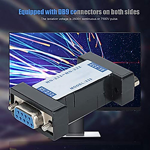 Optical Isolation, RS232 to 232 Interface Converter Adapter Photoelectric Isolator Surge Protection for Industrial Long Haul Communication Data, Optical Isolation Protector