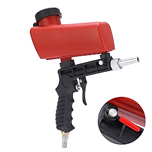 Sand Blasters,Sand Blaster Gun Kit for Air Compressor,Handheld Pneumatic Sandblaster Carbon Steel Small 90psi Sand Blaster Gun Set Spray Gun Blasting Machine with Container for