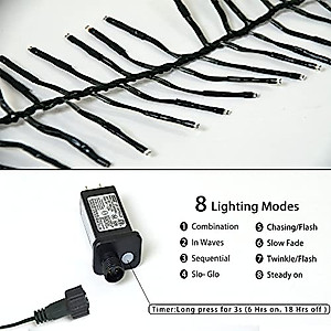 MWYYYJ 448LED Cluster Christmas Lights Outdoor Indoor String Lights Warm White 8 Modes Waterproof Christmas Tree Fairy Lights Patio Garden Party Wedding Holiday Decoration UL Certified