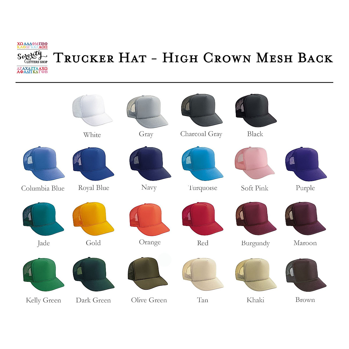 Kappa Trucker Hat - Kappa Gamma Sorority Cap - KKG Gifts Spiritwear (Navy)