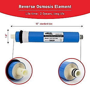 50 GPD Reverse Osmosis Membrane 1.8"x12" RO Membrane Water Filter Replacement,Reverse Osmosis Fit for Under Sink RO Drinking Water Purifier System 1-Pack