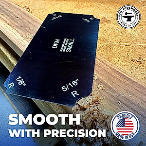 DFM Tool Works Round Over Curved Cabinet Scraper Cards - Precision Cabinet Scraper for Woodworking, Ideal for Wood Finishers Multi-Use Woodworking - Made in USA - Small, 1/8 to 5/16 Radius, QTY 1