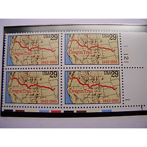 US 1993 Postal Stamps, Oregon Trail Sesquicentennial, S# 2747, PB of 4 29 Cent Stamps