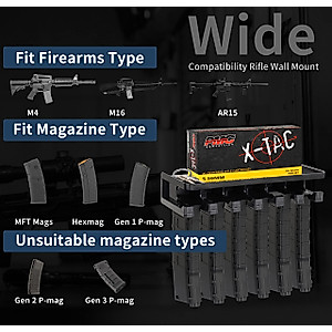 Adoreal Solid ABS Standard A15 Magazines Rack Wall Mount with Storage Shelf, Mag Holder Wall Mount, Wall Magazines Display Fit Gen 1 Magazines
