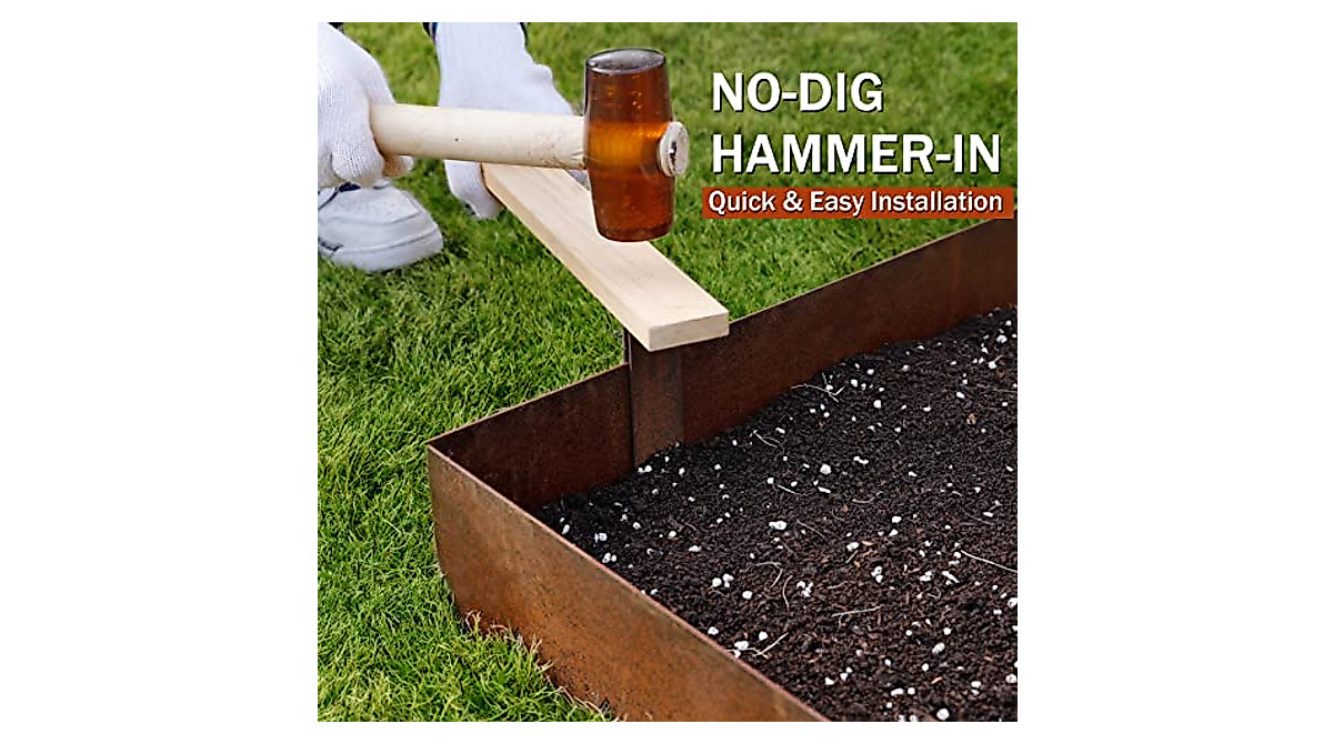 Worth Garden Rusted Steel Landscape Edging Pack - 20Ft Durable Border