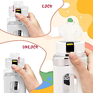 FANOVO Kawaii Water Bottle for Girls, Kawaii Water Bottle with Time Marker, Cute Kids Water Bottles with Straw, Square Drinking Portable Leakproof Aesthetic Water Jug for School (White-30 OZ/ 900ml)