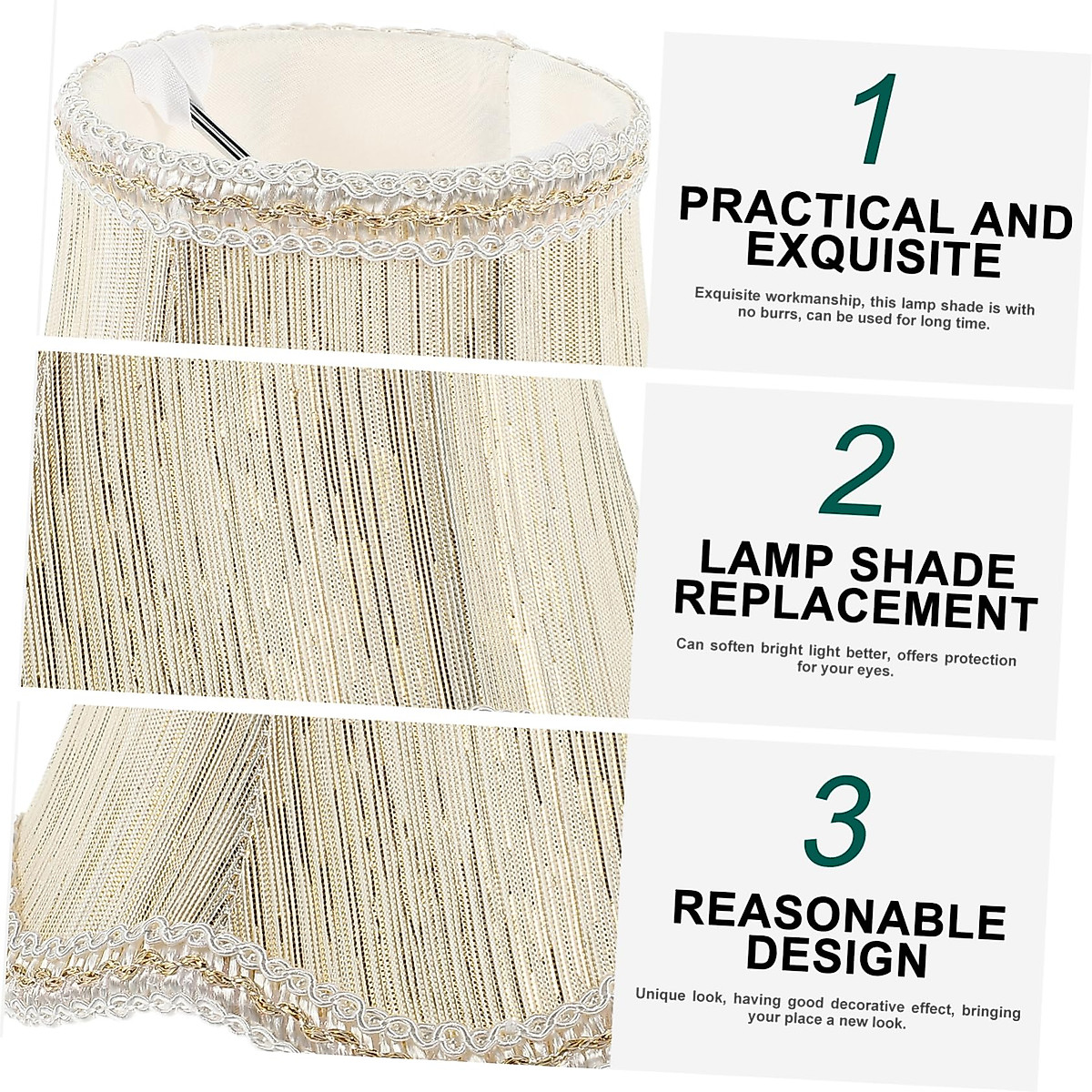 DOITOOL 2pcs Fabric Lampshade Rustic Floor Lampshade Royal Lamp Shades Lamp Shade Replacement Fabric Lamp Shade Lamp Shade Fabric Cloth Nightstand Lamp Shade Pagoda Iron Sector