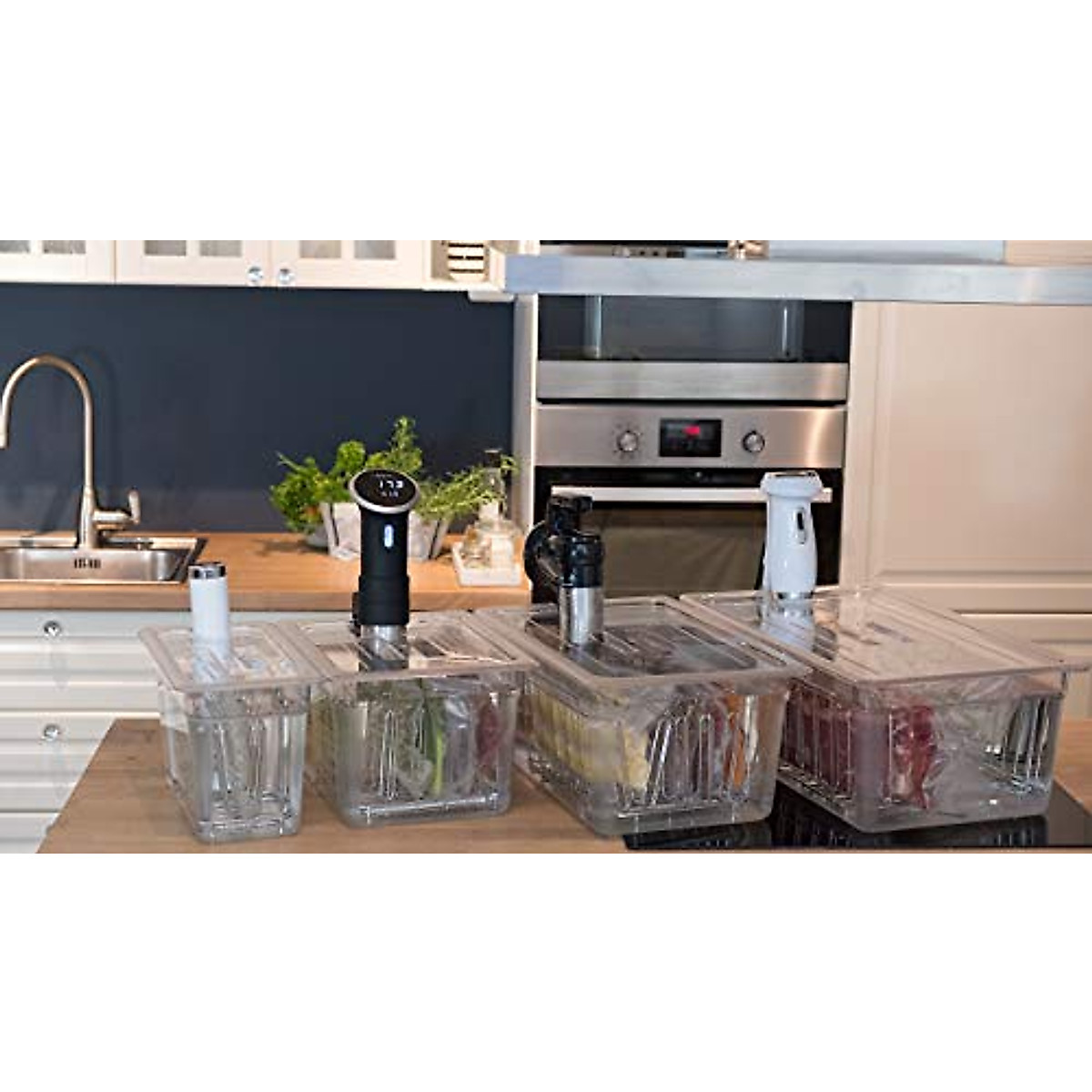 LIPAVI Sous Vide Container Model C5 – 1.75 Gallon, 12.7 X 7 Inch, Height 8 Inch. Strong, Clear Polycarbonate. NOT INCLUDED: Matching L5 rack and lids for virtually any Sous Vide machine.