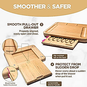 TMD Cheese Board and Knife Set – Cheese Board Set with 3 Ramekins – Beautiful Charcuterie Boards - Superb House Warming Gifts, New Home, Anniversary & Wedding Gifts for couples, Bridal Shower Gifts