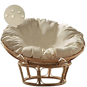 Sqodok Papasan Cushion Cover Only, 50in Outdoor Indoor Papasan Chair Cushion Covers Water Resistant, Machine Washable Papasan Chair Cushion Slipcover with Zipper and Straps (Beige)