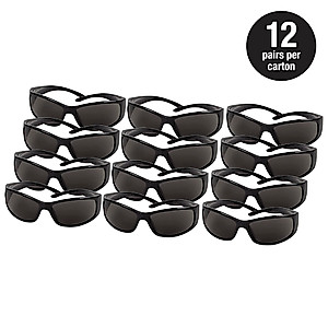 Smith & Wesson® Elite™ Safety Glasses (21303), Smoke Lenses, Black Frame, Unisex Sunglasses for Men and Women (Qty 12)