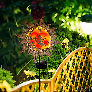 YJFWAL 2 Pack Frog Solar Lights Outdoor Frog Garden Decorations with Solar Lights Metal Frog Solar Stake Lights Waterproof Solar Powered Light for Patio, Backyard, Pathway Decor Halloween Decor