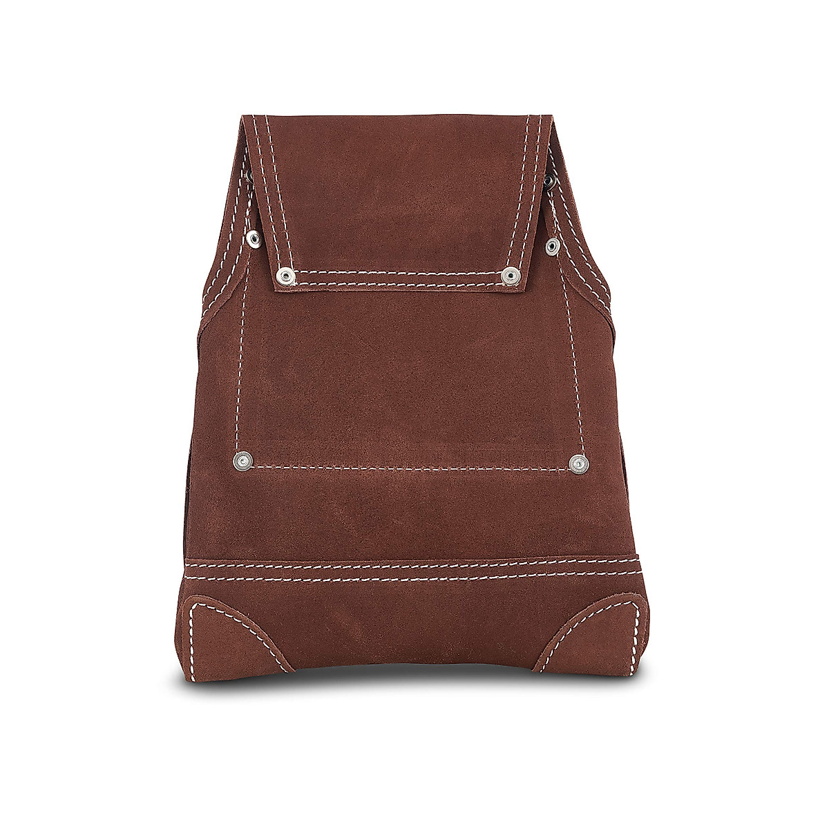 AWP 10-Pocket Suede Tool Pouch | Durable General Construction Leather Tool Pouch | Brown