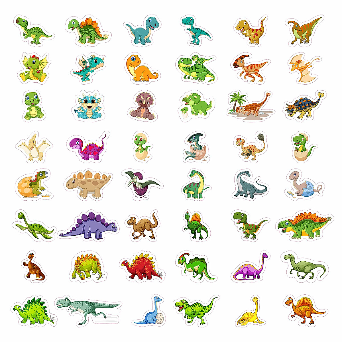 100 Pcs Cute Dinosaur Stickers for Kids, Waterproof Vinyl Dino Stickers for Water Bottles, Dinosaur Birthday Party Favors, Childrens Laptop Decals