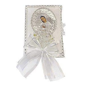 SWEA Pea & Lilli White Virgin Mary Baptism Candle Set Kit for Christenings with Shell and Favors
