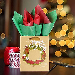 Lulu Home 180 Sheets Christmas Tissue Paper, Assorted Colors(White, Green, Red) Premium Quality Tissue Gift Wrapping Paper Crafts