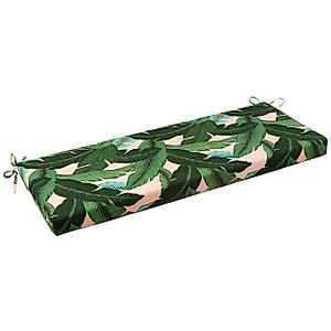 Pillow Perfect Outdoor/Indoor Swaying Palms Capri Bench/Swing Cushion, 1 Count (Pack of 1), Green