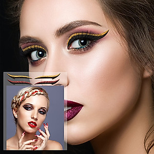 24 Pairs Reusable Eyeliner and Eyelash Stickers, Glitter Eyeliner Stickers Double Eyelid Tape Self-Adhesive Eye Line Strip Instant Eye Makeup Tool Waterproof