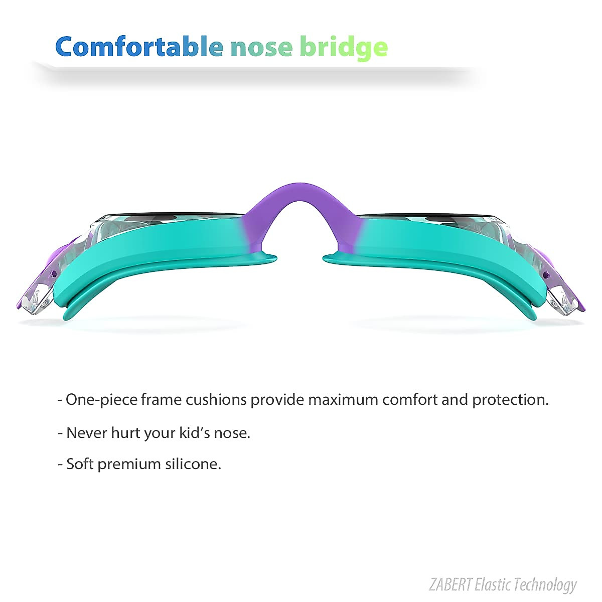 ZABERT 2 Pack Girls Swim Goggles, Swimming Goggles for Girl Kids Toddler Youth Junior Children Child Age 3 4 5 6 7 8 9 10 11 12 Years Anti Fog Teal Purple Black Pink