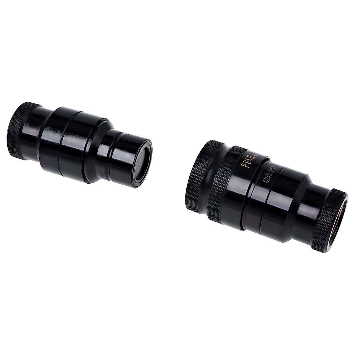 Alphacool 17370 Eiszapfen HF Quick Release Connector kit G3/8 Inner Thread with reducing Nipple G1/4 - deep Black Water Cooling Fittings