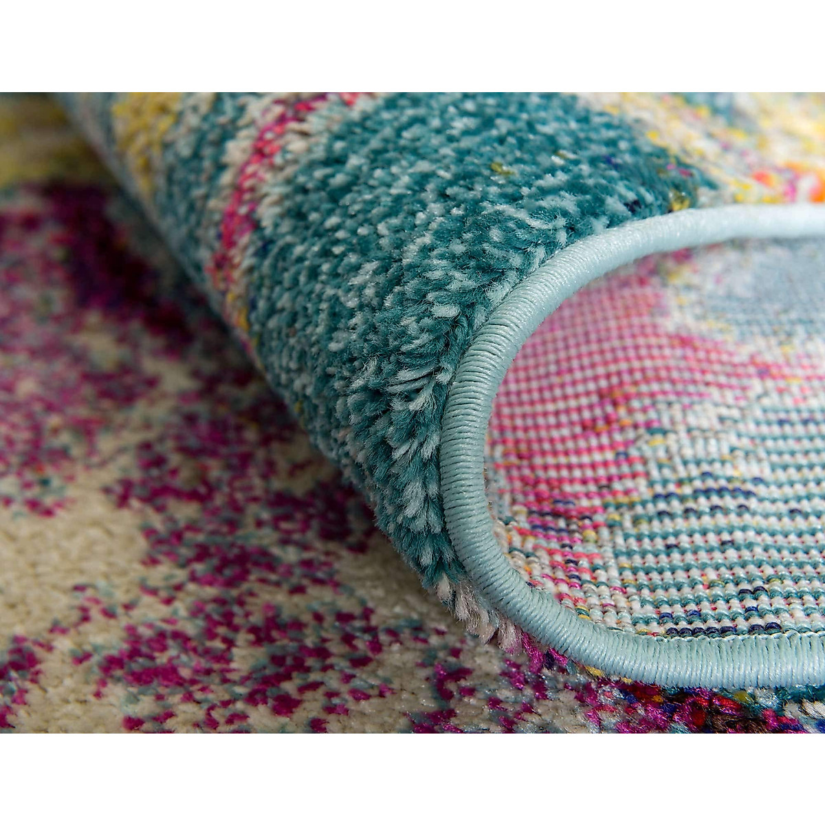 Unique Loom Positano Collection Coastal Modern Bright Colors Starfish Navy Blue Area Rug (4' x 6')