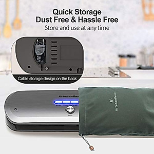 KitchenBoss Food Vacuum Sealer Machine: Vacuum Sealer Machine for Dry and Moist Foods Storage Preservation Automatic Vacuum Sealing Include 5 Pcs Food Vacuum Bags