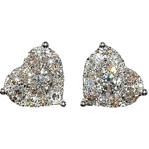Earrings for Women Heart Crystal Studs Earring Women's Heart Dazzling Jewelry Gifts for Her One Size