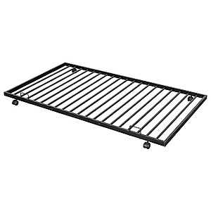 Harper & Bright Designs Metal Bunk Bed Twin Over Twin with Trundle, Heavy Duty Bunk Beds with Texteline Guardrails and Wood Slats, Twin Bunk Bed for Kids Boys Girls Dormitory Bedroom, Black