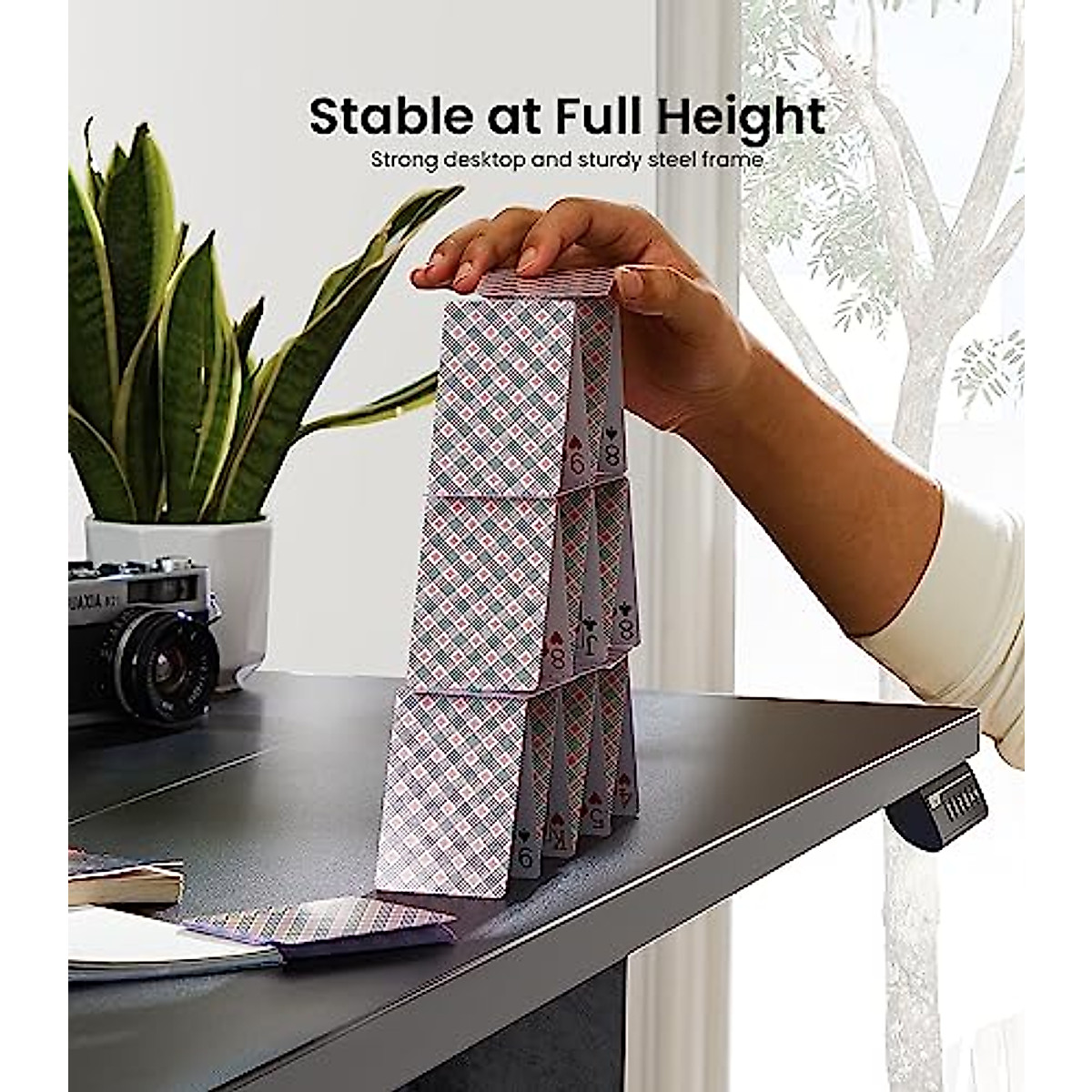 ErGear Electric Standing Desk Adjustable Height with Storage Bag,55 x 24 Inches Sit Stand up Desk, Memory Computer Home Office Desk with Cable Management Tray,DIY Bulletin Board (Black)