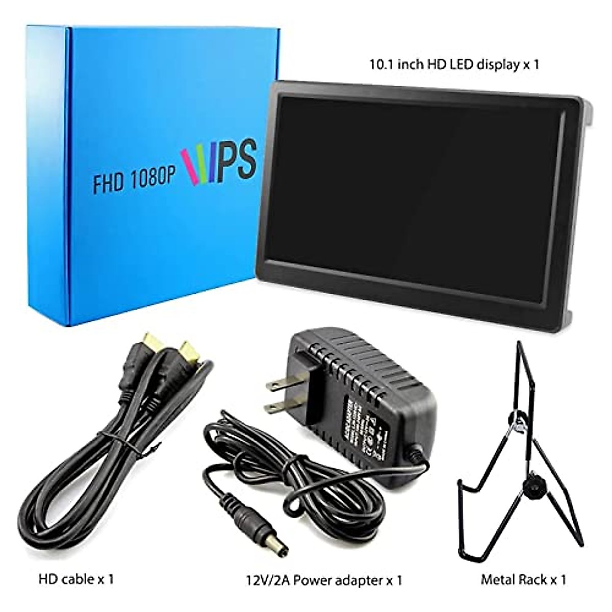 ELECROW Portable Monitor 10.1 Inch Screen IPS Monitor 1920x1080P with HD VGA Port Build-in Speakers VESA Mount for Raspberry Pi 5/4/3/400 Windows 11/10/8/7 PS Xbox