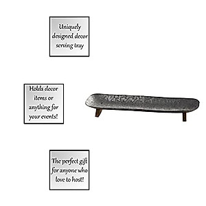 47th & Main Footed Iron Tray Medium, Rectangle