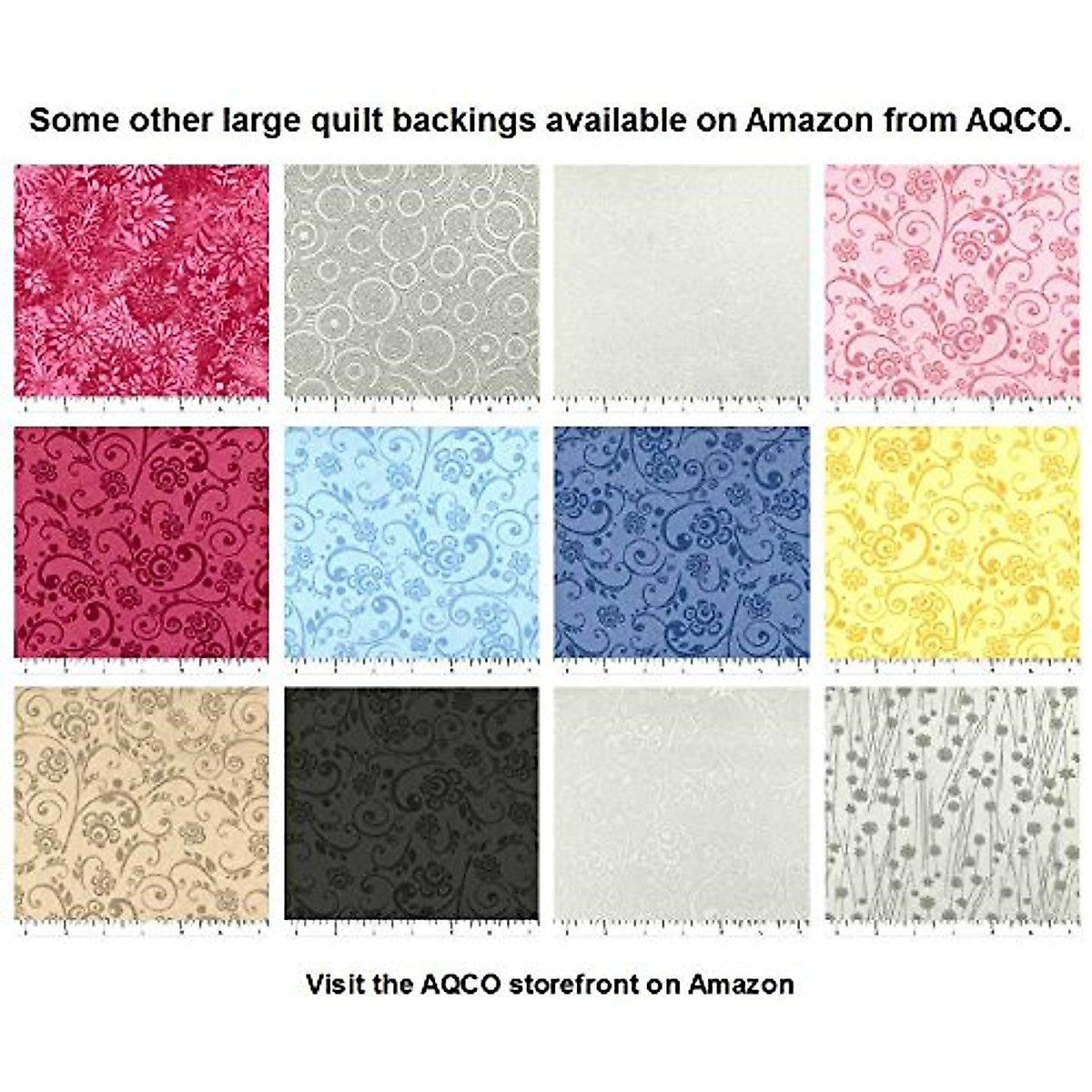 Quilt Backing, Large, Seamless, C47603-805, Black/Gray Vines