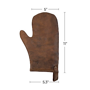 Hide & Drink, Oven Glove, Cookware, Heat Protection, Kitchen and Bakery Supplies, Home Essentials, Full Grain Leather, Handmade, Bourbon Brown