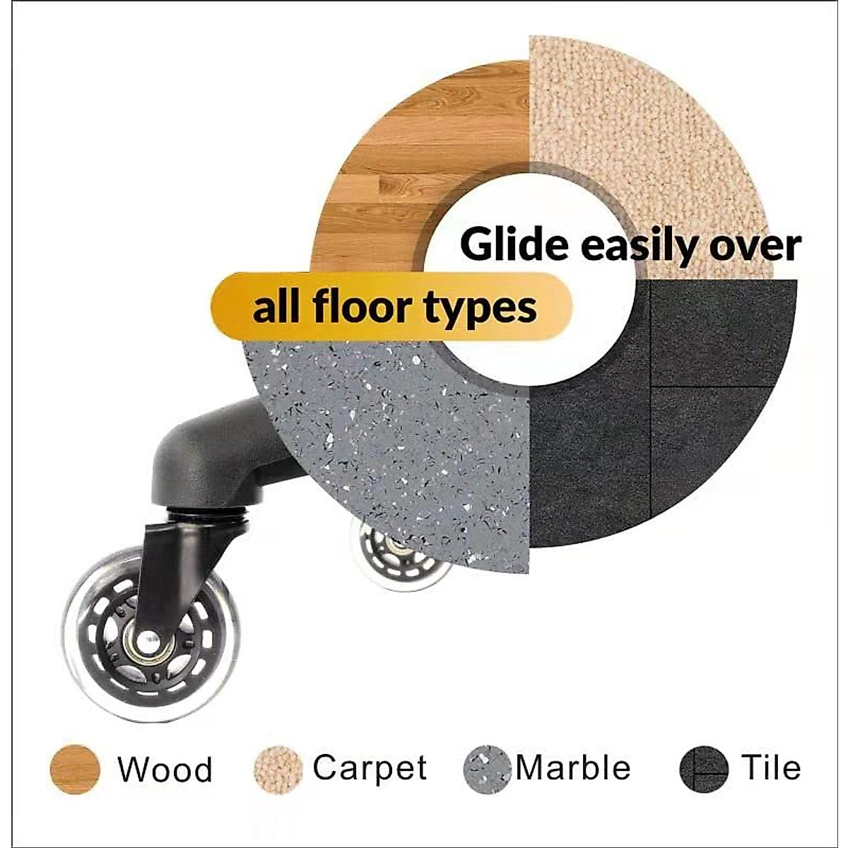 Chair Master 17" Round Vinyl Fabric Stool, Table Height, 360 deg Level Activation, Heavy Duty, Lab, Medical, Garage, Home, Spa, Cleanroom (Rubber Roller, Black)